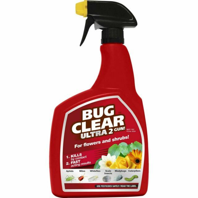 Bug Clear Ultra 2 RTU Gun Spray 800ml Insecticide for Bugs on Flowers ...