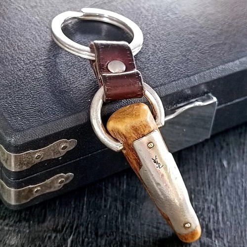 Vintage YSL Yves Saint Laurent Mombasa Horn Leather Key Ring | eBay