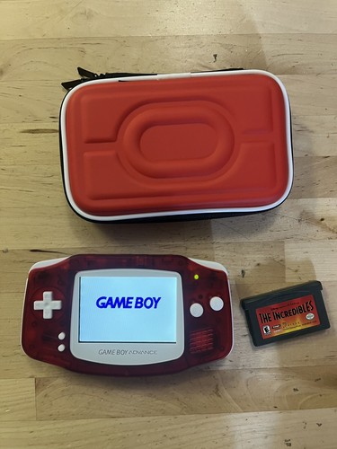 Red Gameboy Advance Backlit IPS Screen GBA Nintendo V2 Carry Pouch ...