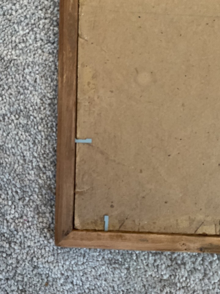 VINTAGE MOLDED WOOD PICTURE FRAME WITH GOLD PAINTED PEBBLED TEXTURE ...