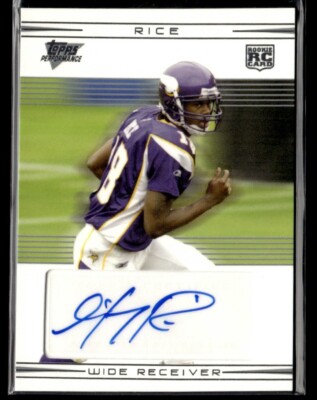 2007 Topps Performance Rookie Autographed Relics Silver Sidney Rice ...
