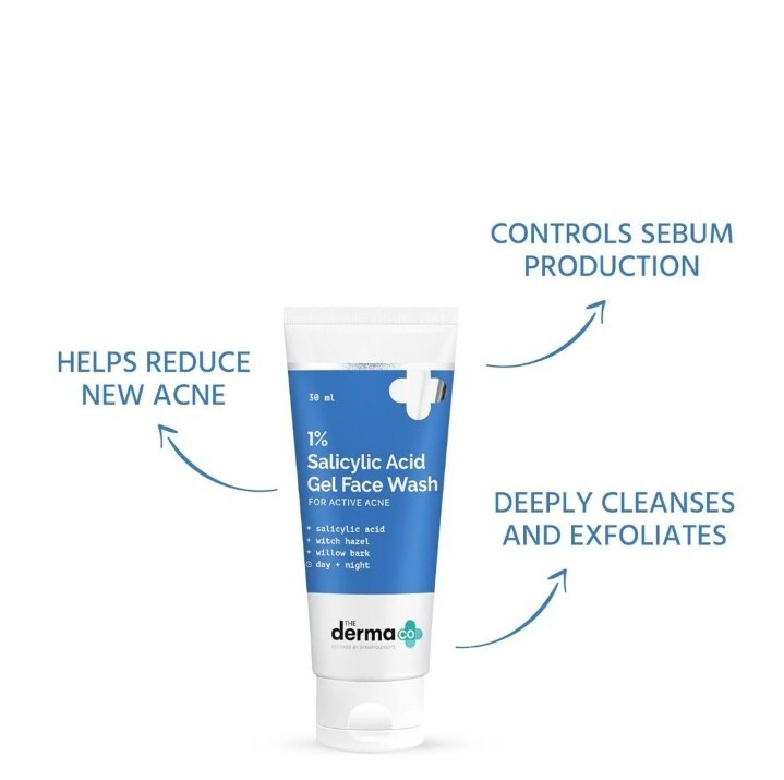 The Derma Co 1% Salicylic Acid Gel Face Wash for Active Acne - 100ml | eBay