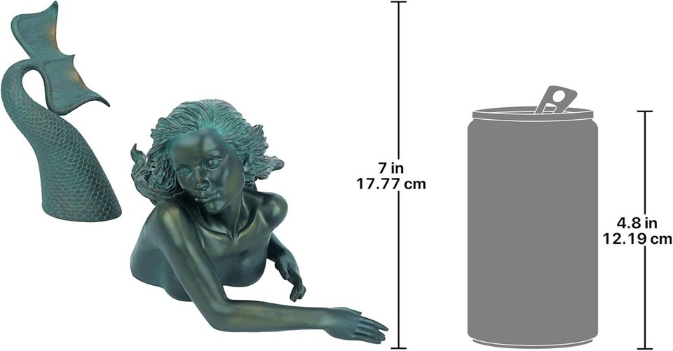 Swimming Mermaid Statue Outdoor Garden Art Sculpture Waterfall Pool ...