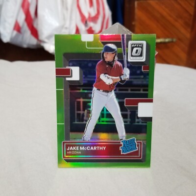 Jake McCarthy 2022 Donruss Optic Lime Green Prizms Rated Rookie Card ...