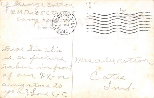 Camp Cooke California~PX "Army Store" No 12~Extra Duty~Garden~1942 WWII ...