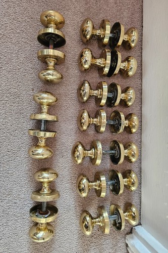 Vintage solid brass door knobs | eBay UK