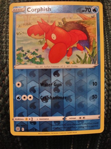 Corphish 032/172 Brilliant Stars Reverse Holo Rare Pokemon Card NM/LP ...