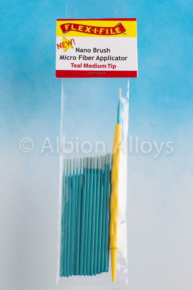 N935004 - Nano Brushes - 24 x Teal Medium Tip & 1 Applicator Handle ...