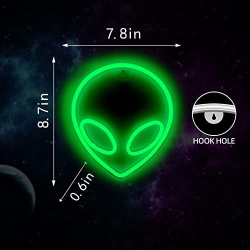 Alien Neon Sign Green LED Alien Neon Light Usb/Battery Operated Cool ...