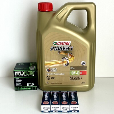 Yamaha R1 2007-2008 4C8 Service Kit (Castrol Oil, Filter, Iridium Spark ...