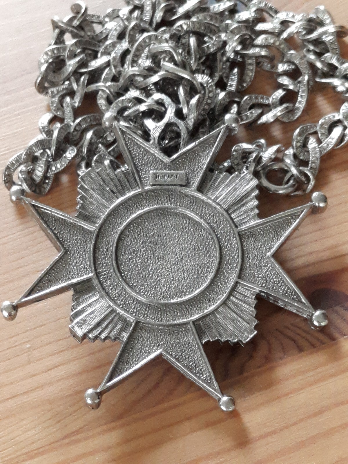 Trifari Maltese Cross With Knight Blue Enamel Silver Tone Textured ...