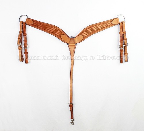 Western Elite Leather Basket Chest Strap | eBay