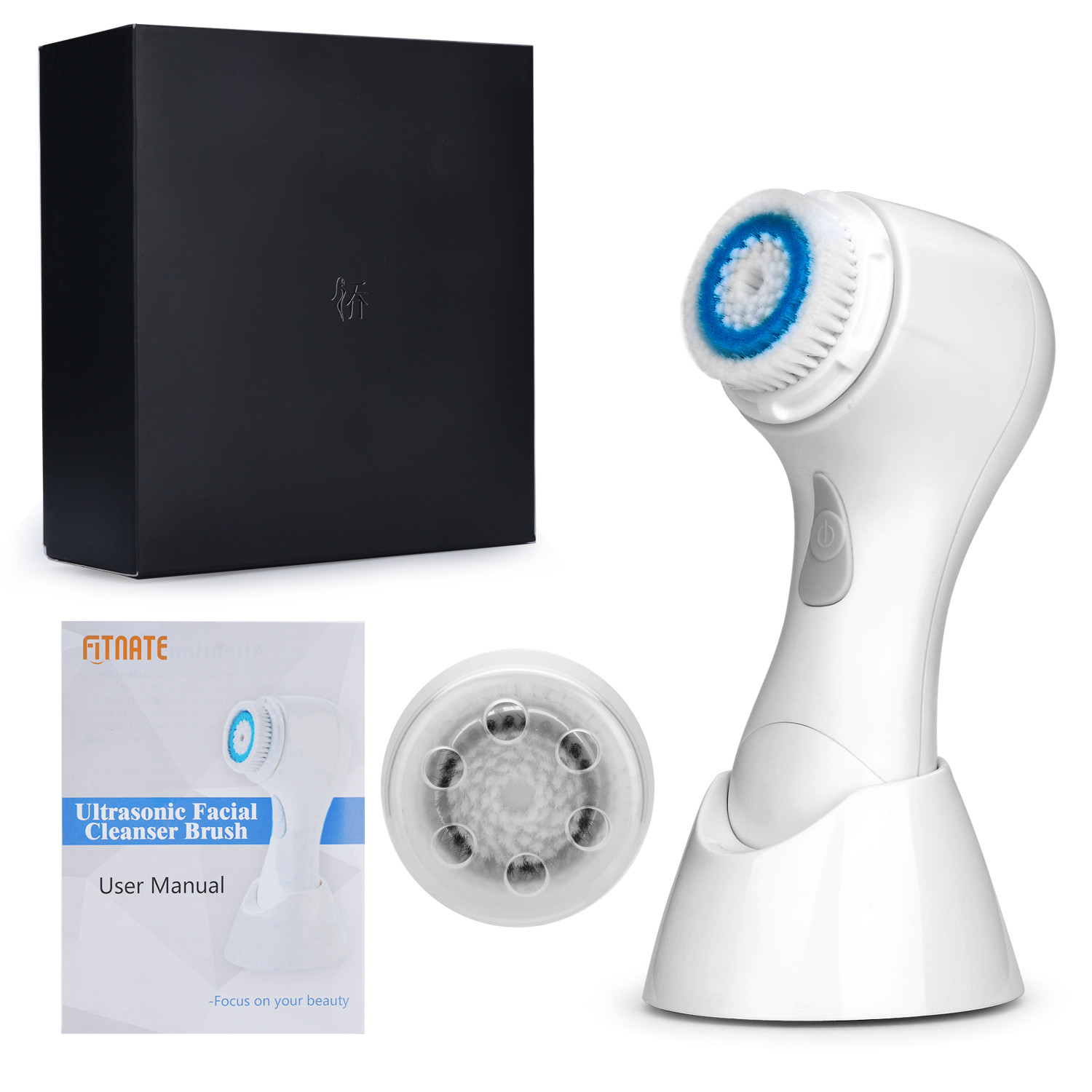 Electric Facial Cleansing Brush Spin Massager Face Cleanser w/ 3 ...