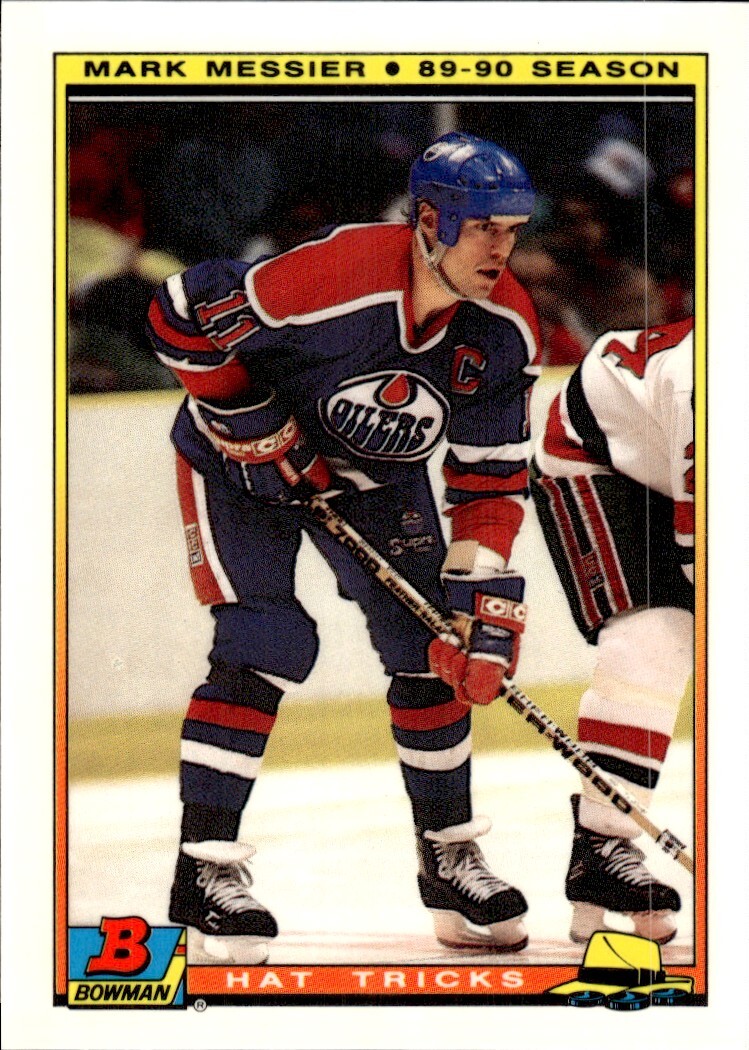 1990-91 Bowman Hat Tricks Mark Messier Edmonton Oilers #4 | eBay