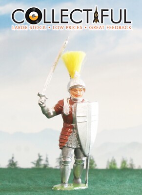 TIMPO - VINTAGE LEAD FIGURE - KNIGHT W' SWORD / SHIELD - BRITAINS SCALE ...