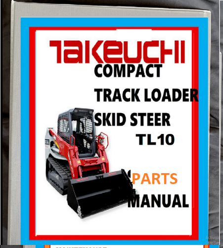 Takeuchi TL10 Track loader parts and OPERATOR manual 2 books printed in ...