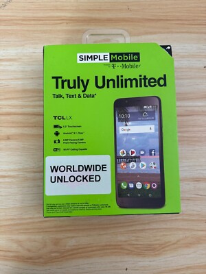UNLOCKED - Simple Mobile ALA502DL TCL LX 4G LTE 16GB Black 5.3 ...