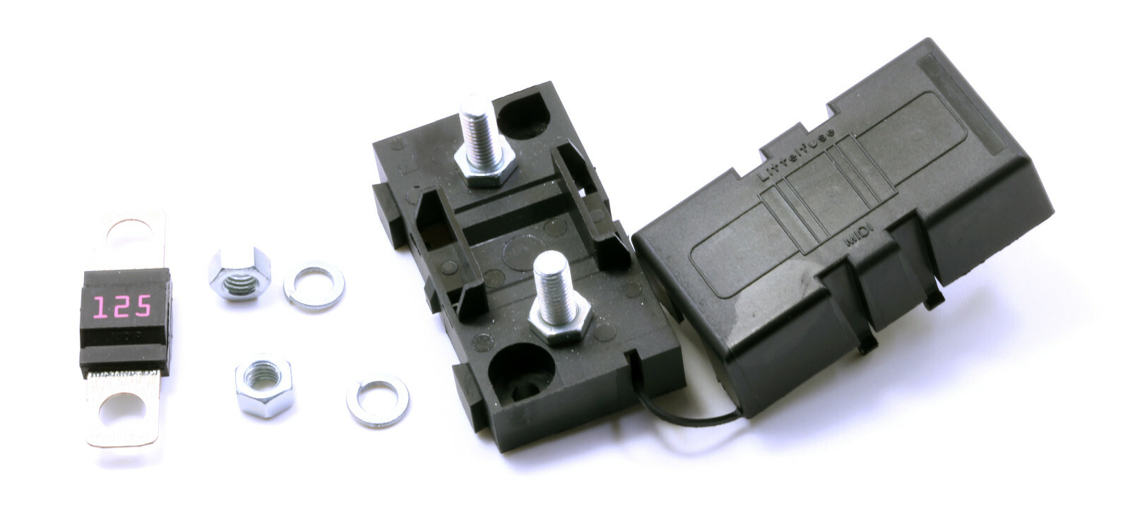 Premium MIDI Fuse Holder with 125A midifuse 125 amp 32V DC Time Delay ...