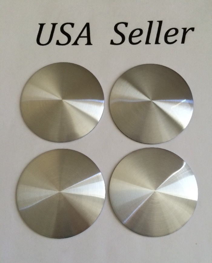 4Pcs 3D Universal Silver Aluminum 56mm/2 3/16" Wheel Center Caps ...