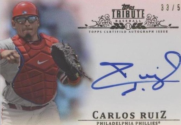 2013 Topps Tribute - Autograph Blue #TA-CRU Carlos Ruiz /50 (AU) for ...