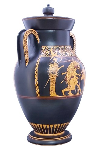 Dionysus Ariadne & Satyrs Amphora Vase Copy Ancient Greek Pottery ...