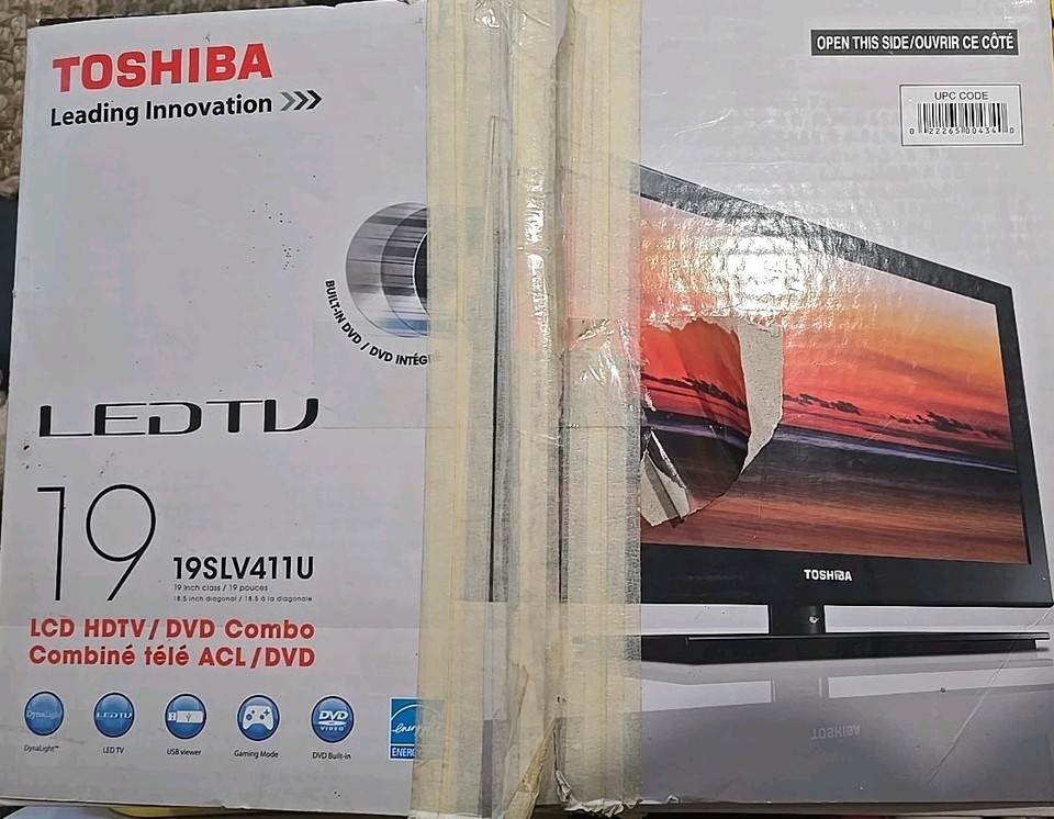Toshiba LCD HDTV Built-in DVD Player 19LV610U 19" 720p-w/Box Base ...