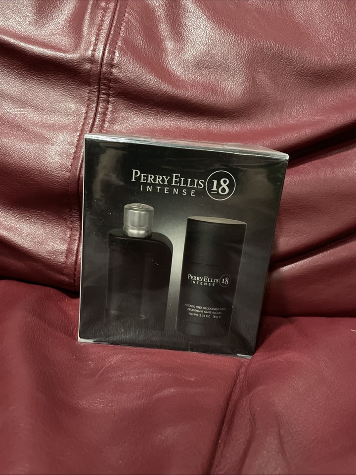 Perry Ellis 18 Intense Men Cologne Spray 3.4 oz And Deodorant Stick NIB ...