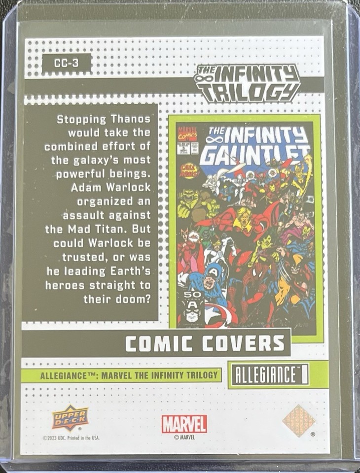 2023 UD Marvel Infinity Trilogy Gauntlet Comic Covers 3D Lenticular #CC ...