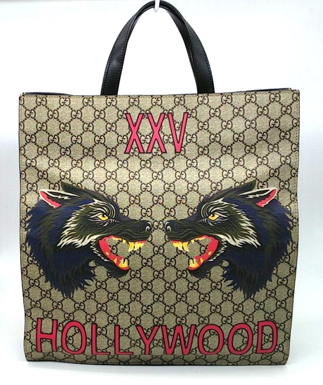 GG Supreme Monogram Wolf XXV Hollywood Print Vertical… - Gem