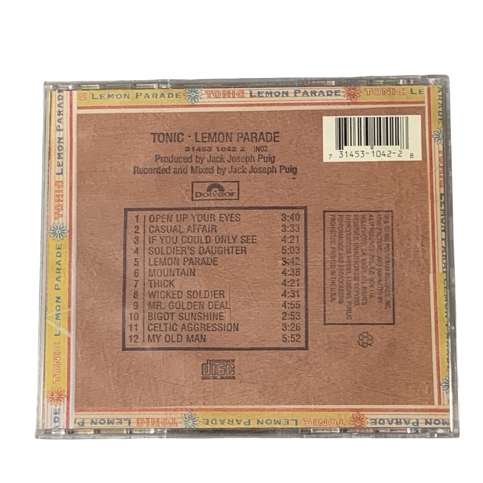 Tonic - Lemon Parade CD 1996 Alternative Rock Album | eBay