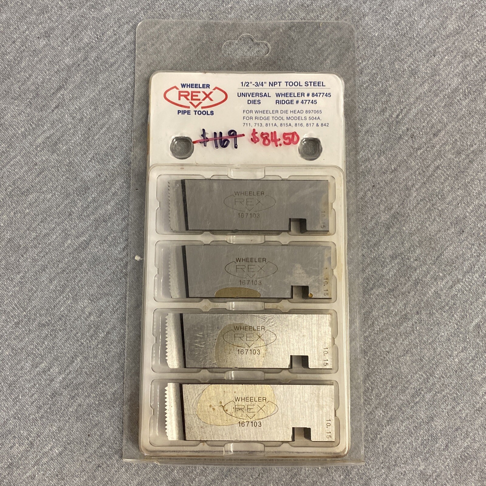 Wheeler-Rex 847745 NPT Dies UDH 1/2 to 3/4 for sale online | eBay