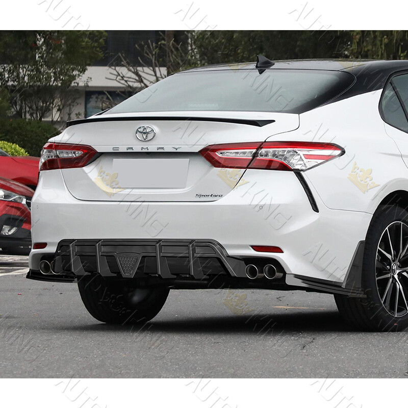 FOR 18-24 TOYOTA CAMRY SE XSE REAR BUMPER DIFFUSER LIP W / SMOKE LED ...