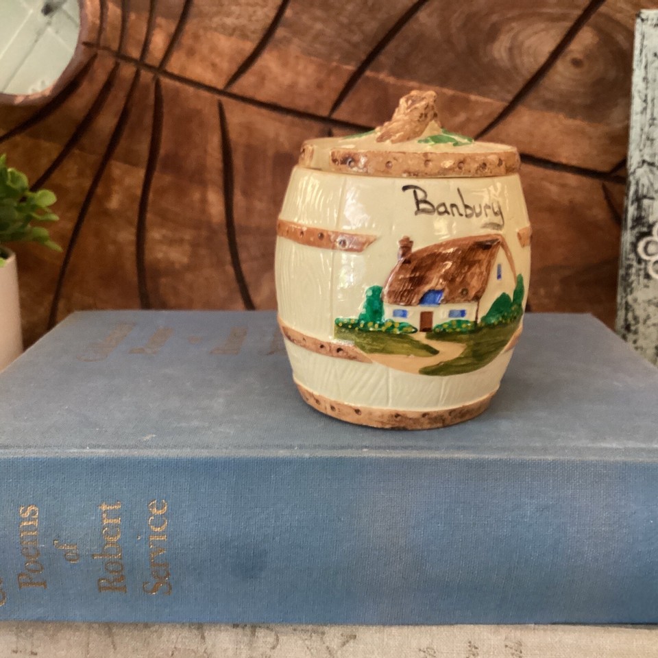 Vintage Manor Ware Ceramic Banbury England Jam Preserve Barrel Pot 3 ...
