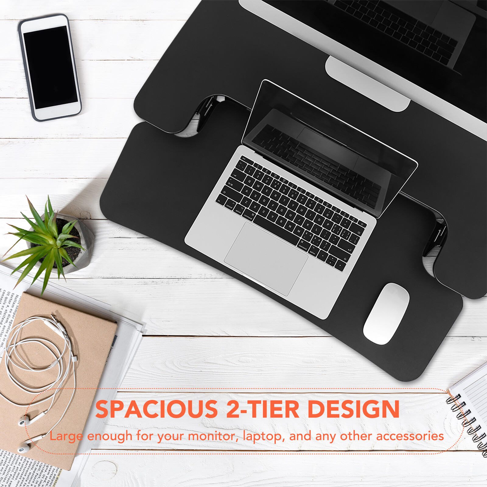 FLEXISPOT 28" Height Adjustable Home Office Desk Converter Computer ...