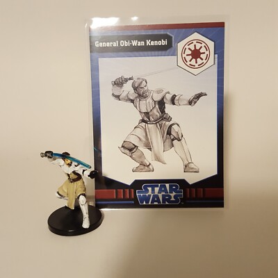 General Obi Wan Kenobi w/ Card CW SWM Star Wars Miniatures WotC RPG ...