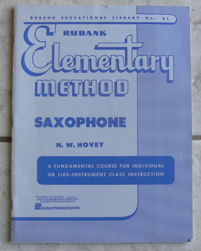 Rubank Elementary Method SAXOPHONE, N.W.Hovey #41 Music Bk LN! w ...