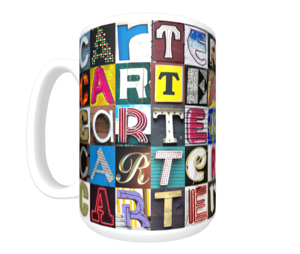 CARTER Coffee Mug / Cup featuring the name in photos of actual sign ...