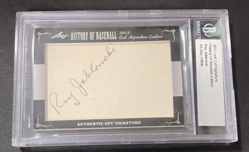 2012 LEAF CUT SIGNATURE RAY JABLONSKI AUTO HISTORY OF BASEBALL San ...