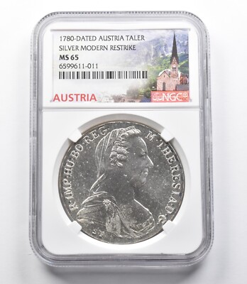MS65 1780-Dated Austria Taler Silver Modern Restrike NGC *2910 | eBay