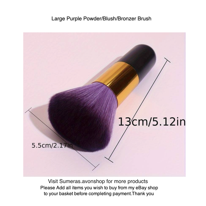 Large Purple Powder/Blush/Bronzer Brush~ Make-Up Cosmetics Soft Loose ...