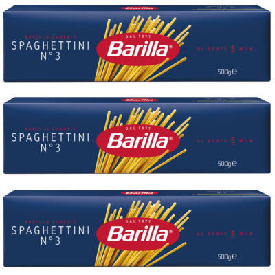 Barilla Spaghettini Number 3 Hartweizennudeln Pasta 500g 3er Pack ...