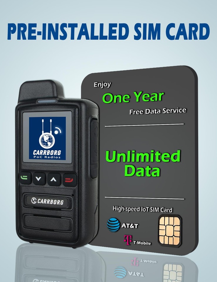 CARRBORG X13 Nationwide 4G Walkie Talkies Long Range - Unlimited Range ...