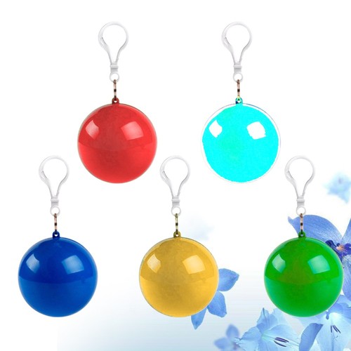 5 Pc Rain Poncho Disposable Ponchos Waterproof Portable Raincoat Ball ...