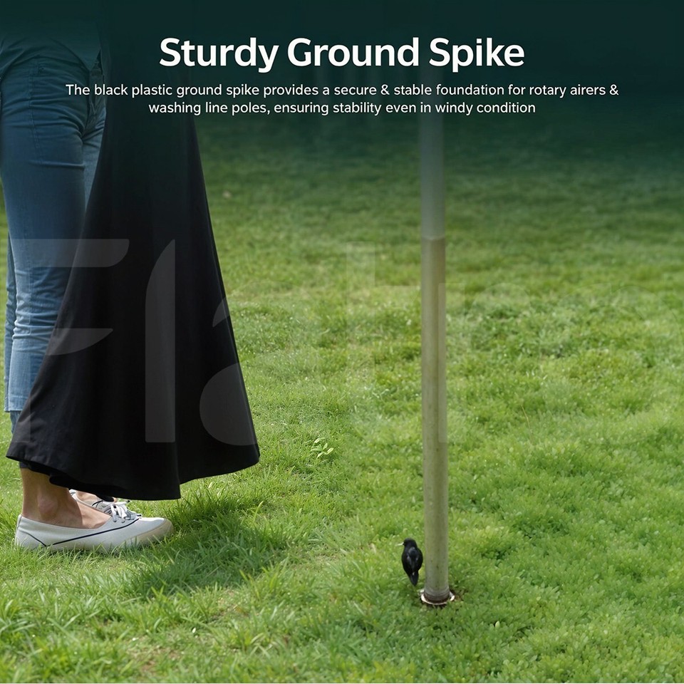 40/48/52 mm Plastic Ground Spike Rotary Washing Line Airer Outdoor ...