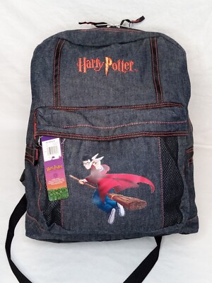 NWT Harry Potter Denim Backpack Full~Adult Size 2001 Warner Brothers ...