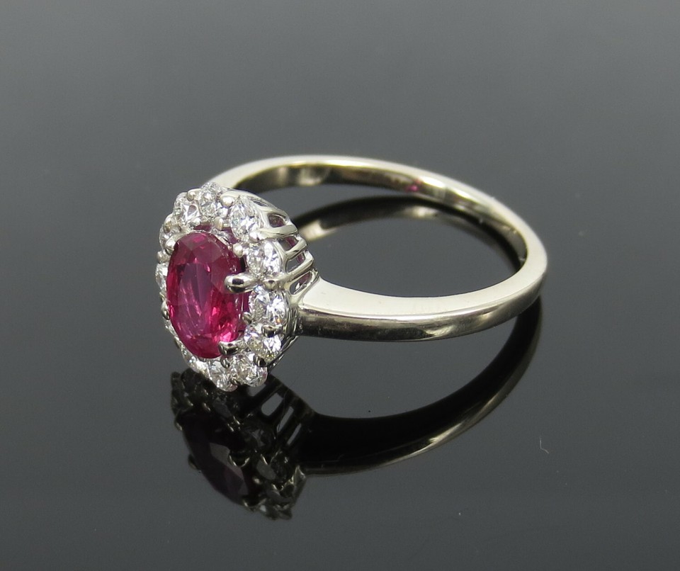 Fine 1.0ct Mogok Ruby & 0.60ct Diamond 18K Yellow Gold Cocktail Ring | eBay