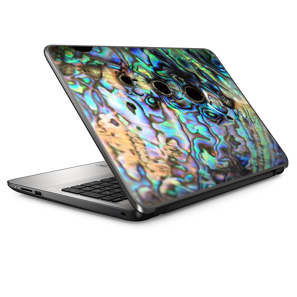Universal Laptop Skins Wrap for 14" - Abalone Swirl Shell Design Blue ...