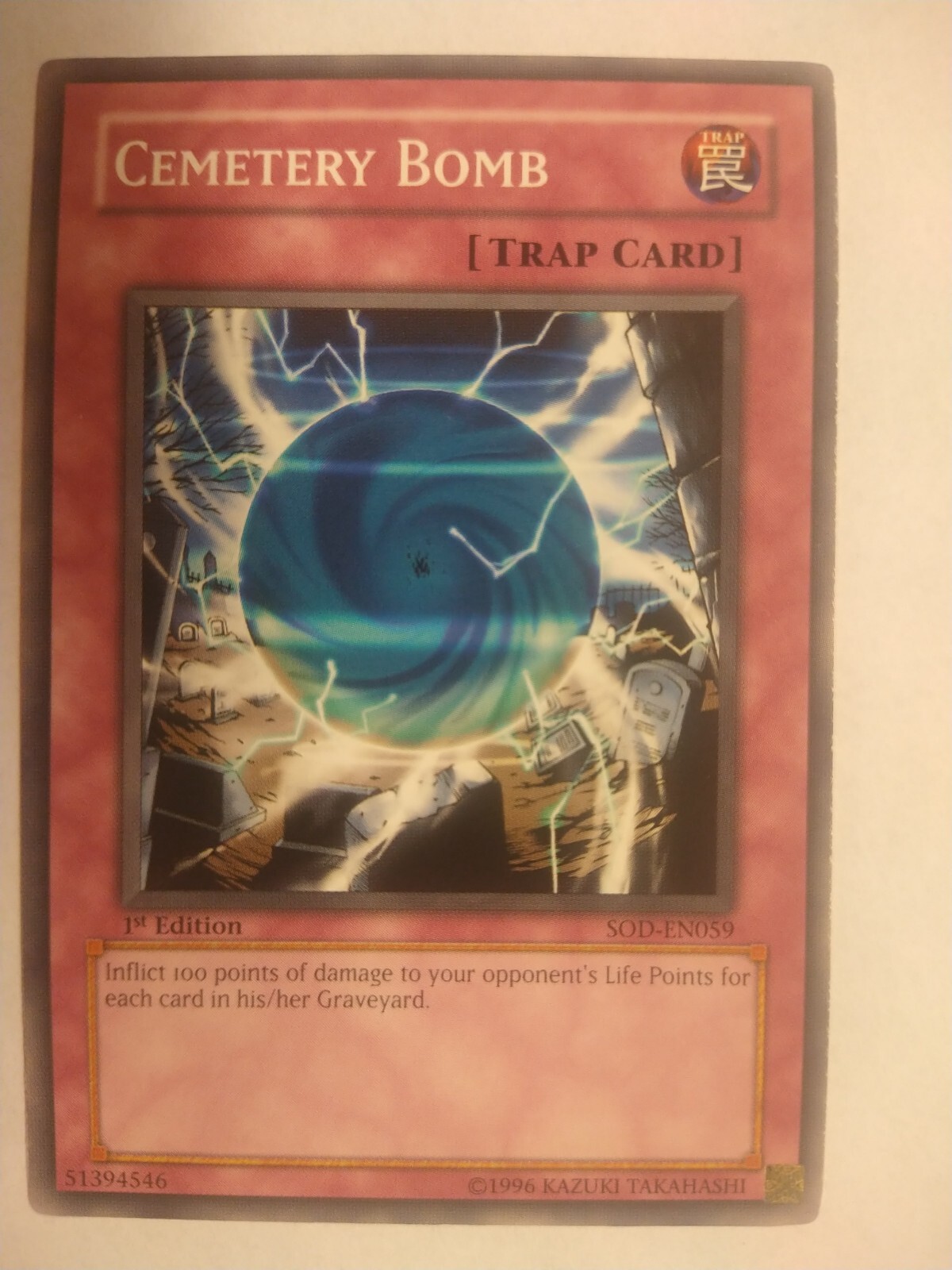 YuGiOh Cemetery Bomb Soul of the Duelist SOD-EN059 1st Edition ...