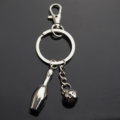 Bowling Pin Bowl with Ball Keychain with Clip Bag Pendants Charms Gift ...