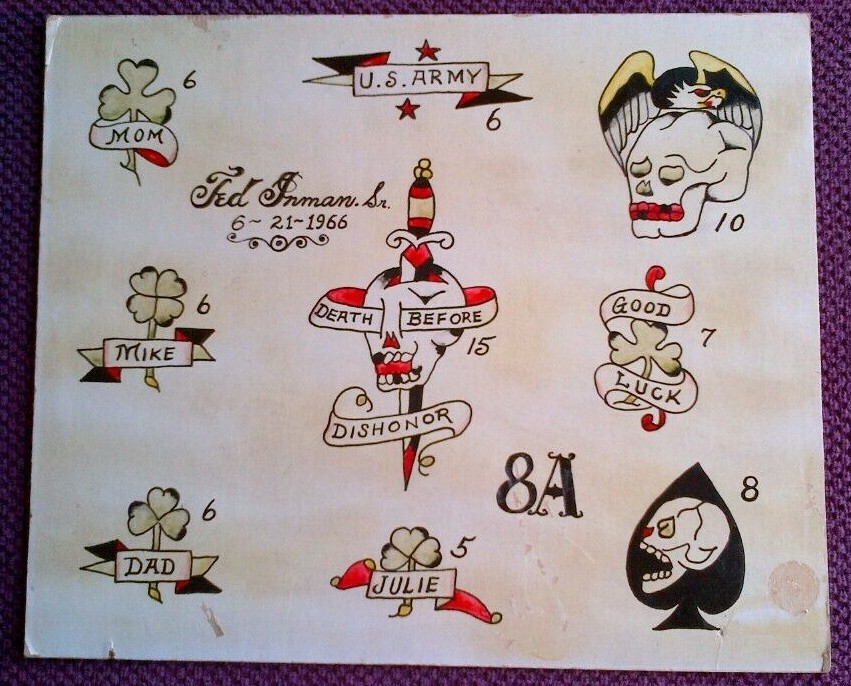 Ted Inman Tattoos TED INMAN TATTOO LEGEND ORIGINAL VINTAGE 1960s